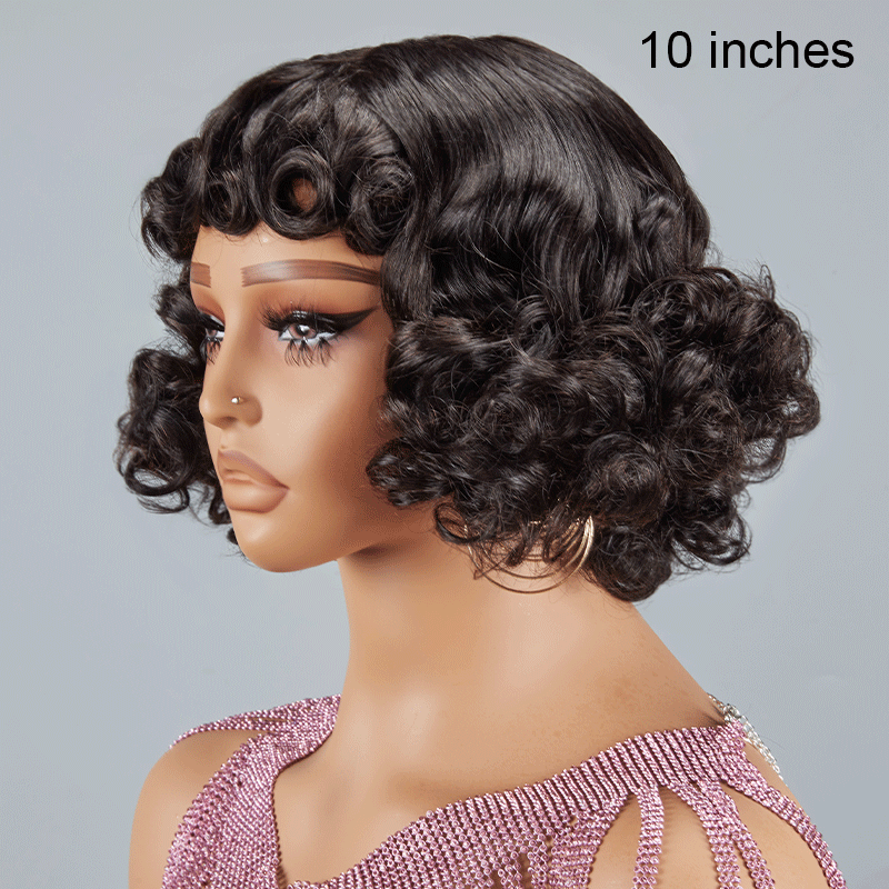 Glueless Fake Scalp Bob Wig Rose Curly 3s Wear Go – CEXXY Hair